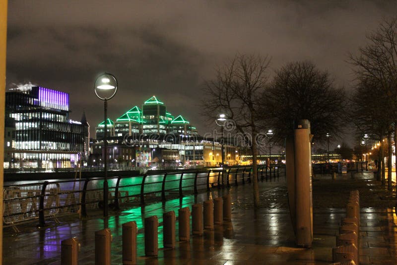 Dublin at Night stock photo. Image of building, lights - 11349030