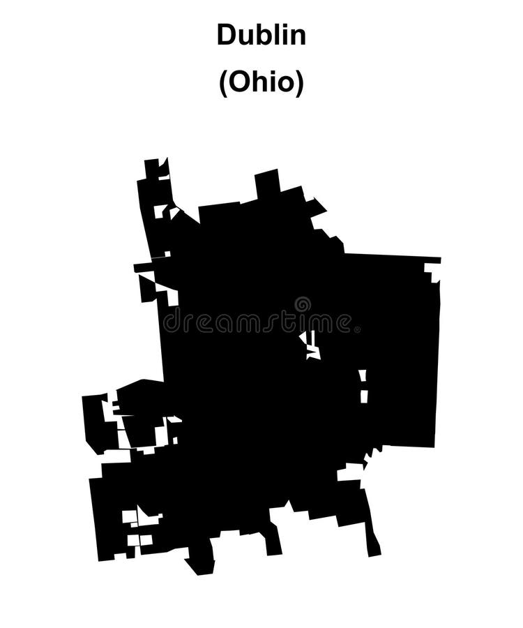 Dublin outline map stock vector. Illustration of icon - 357491907