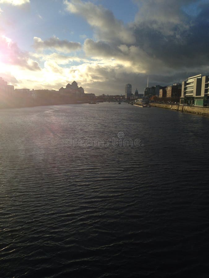 Dublin quays stock image. Image of quays, setting, river - 50569153