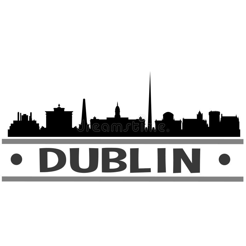 Dublin Skyline City Icon Vector Art Design Stock Vector - Illustration ...