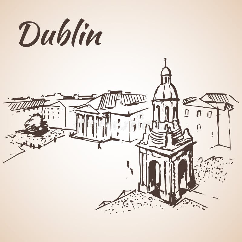 Ha Penny Bridge, Dublin, Ireland. Stock Vector - Illustration of ...