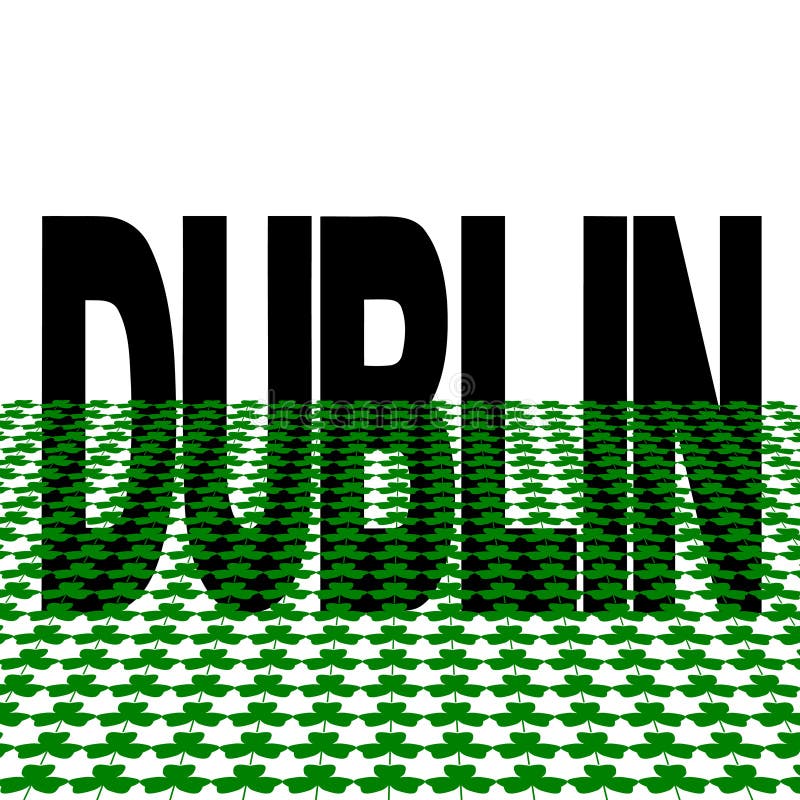 Dublin text with shamrocks stock vector. Illustration of happy - 8030208
