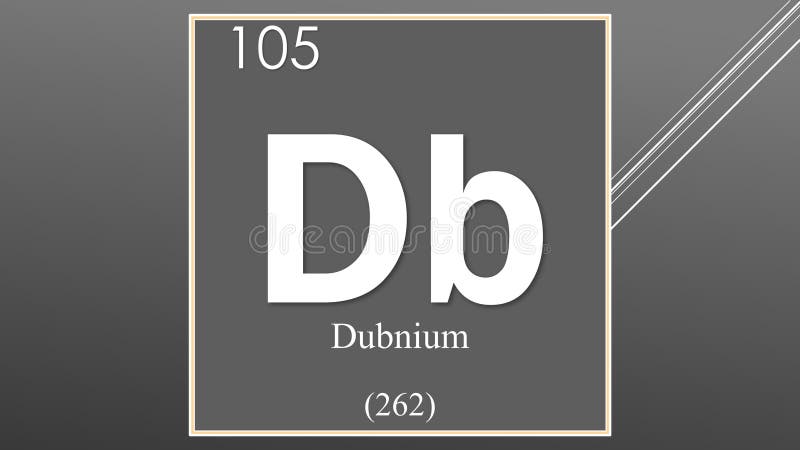 Dubnium Chemical Element Symbol on Gray Abstract Background Stock ...