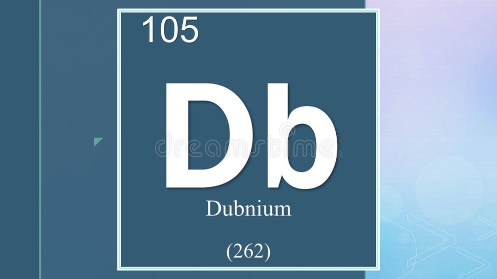 Dubnium Chemical Element Symbol on Blue Solid and Gradient Background ...