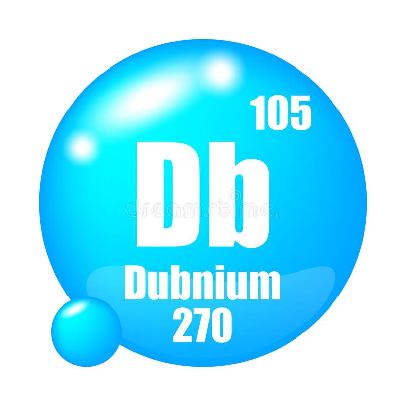 Dubnium Icon. Db Chemical Element. Atomic Number 105. Mass 270. Blue ...