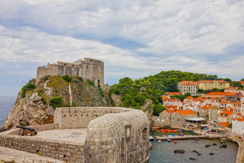 Dubrovnik Ancient Fortress View, Croatia Stock Photo - Image of ...