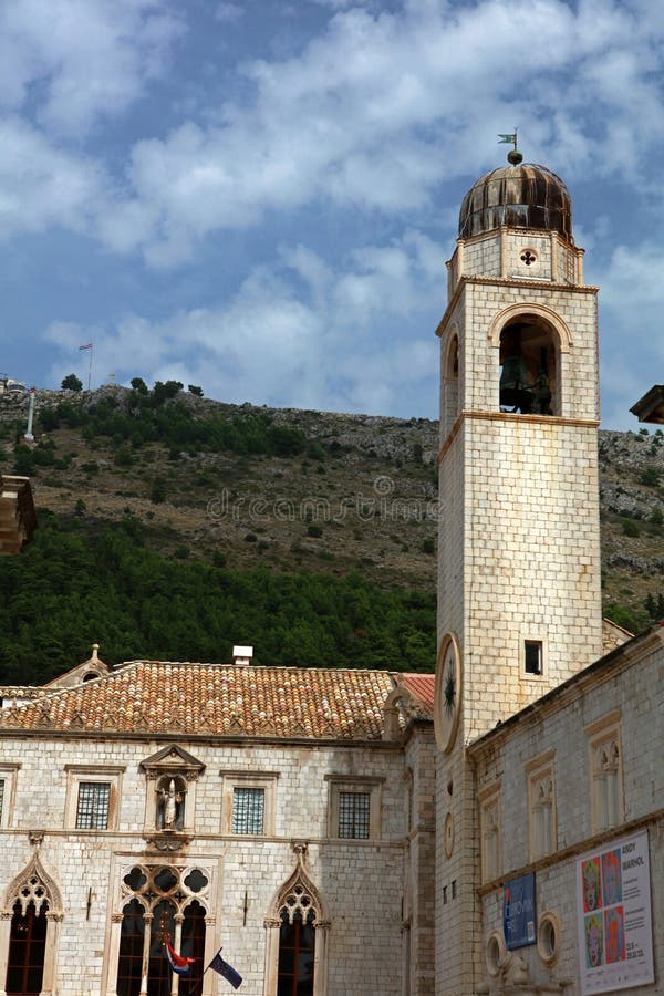 Dubrovnik Bell Tower, Croatia Stock Image - Image of clock, famous ...