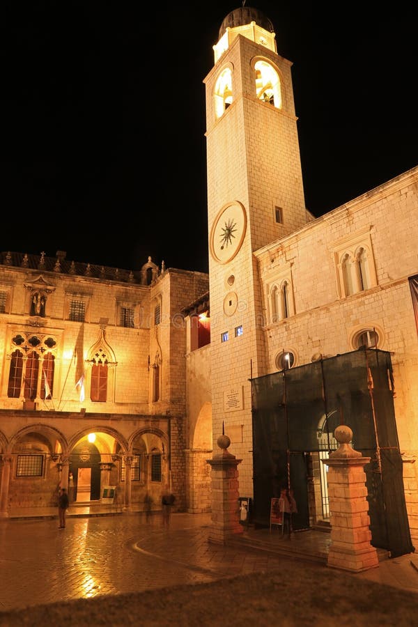 Dubrovnik Bell Tower, Croatia Stock Photo - Image of tourism, clock ...