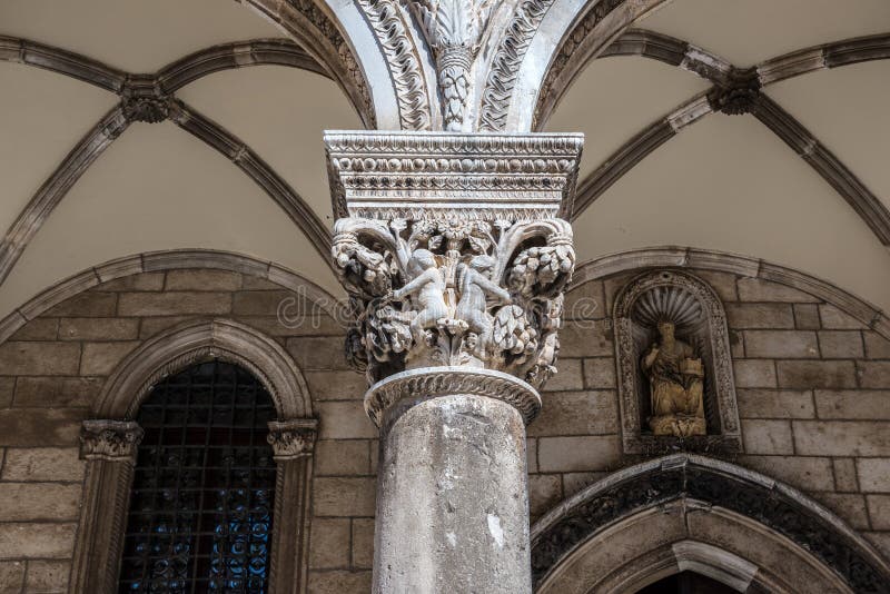 Dubrovnik in Croatia stock photo. Image of column, rector - 64458990