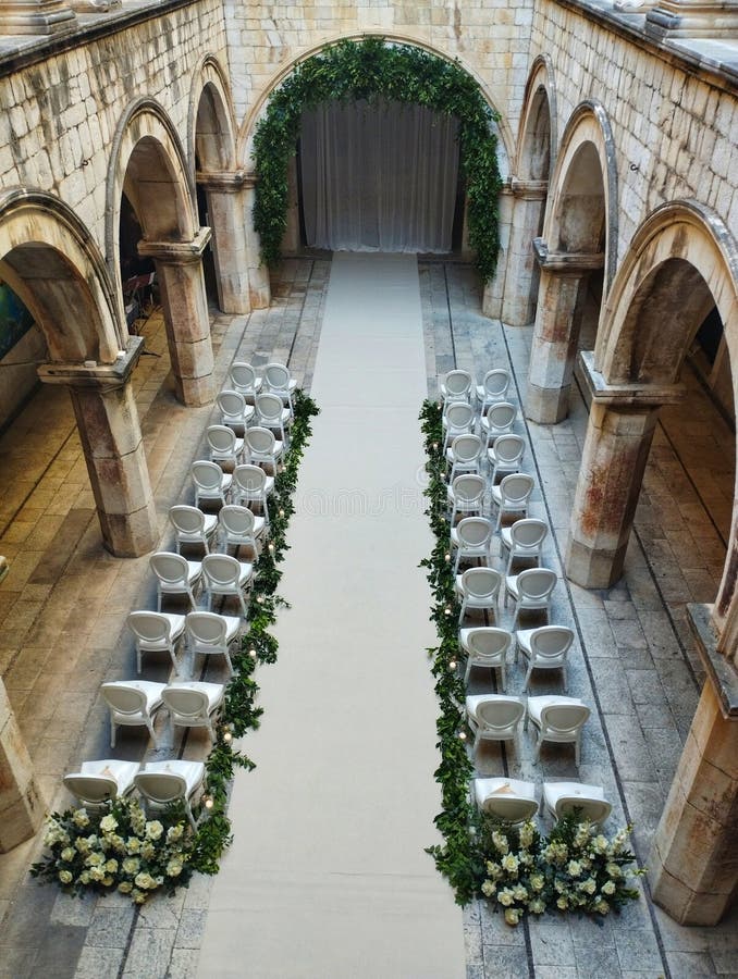 Dubrovnik Sponza Palace Setting for Wedding Ceremony Stock Photo ...
