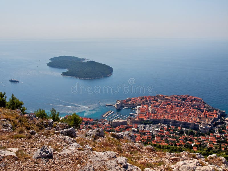 Dubrovnik town from above stock photo. Image of beautiful - 17051202