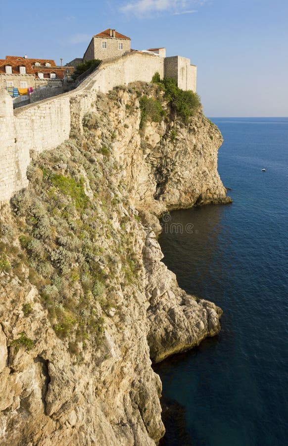 Dubrovnik View of the Old City Wall and the Adriatic Sea Stock Image ...