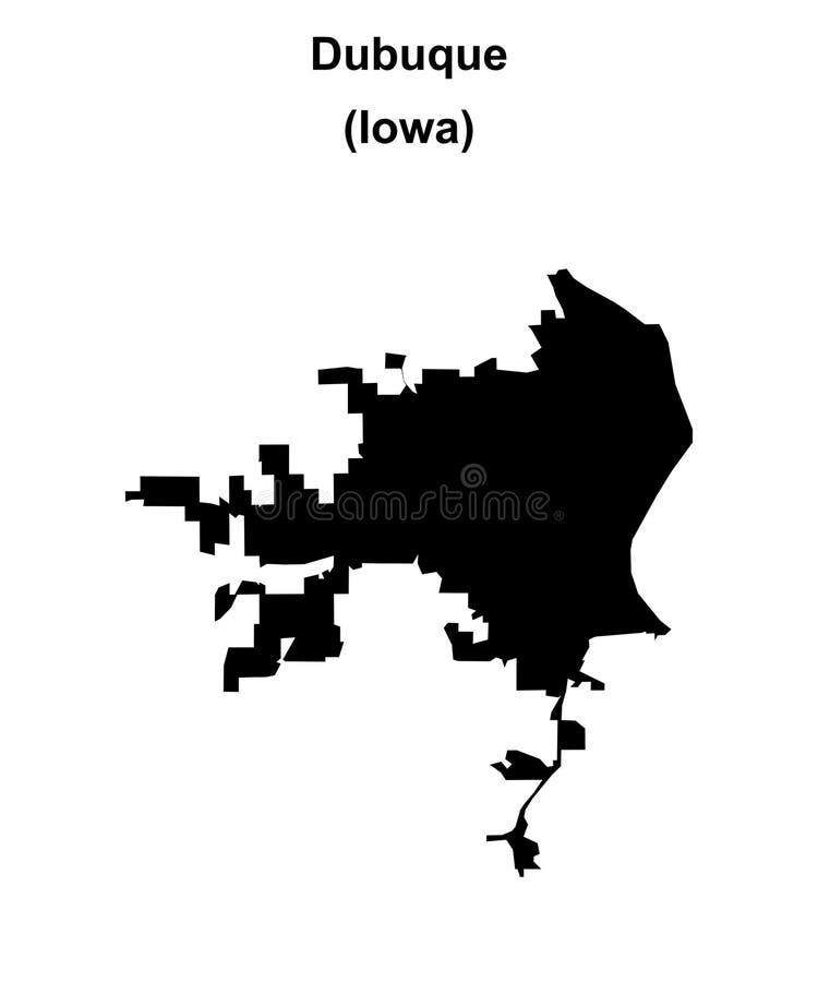 Dubuque outline map stock vector. Illustration of isolated - 357272915