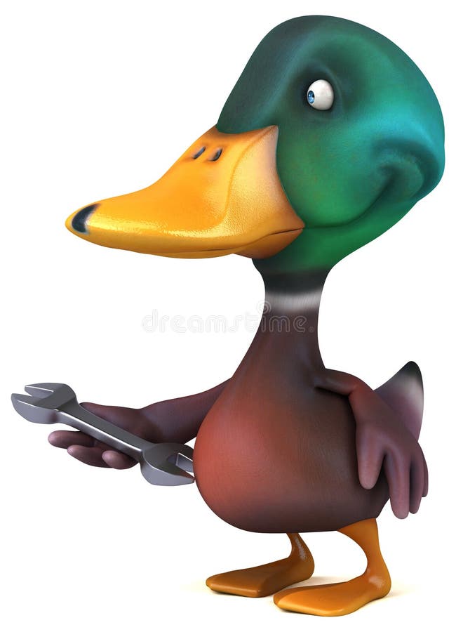 Duck stock illustration. Illustration of wrench, bird - 79968456