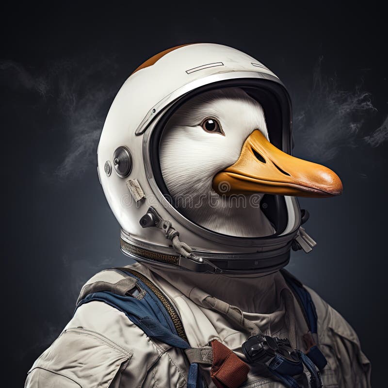 Duck Astronaut Wearing Space Suit, in Space. Generative AI Stock ...