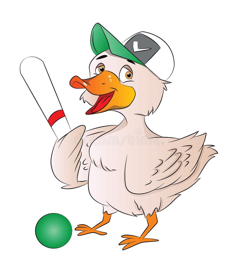 Cute Goose Holding Baseball Bat Stock Illustrations – 1 Cute Goose ...