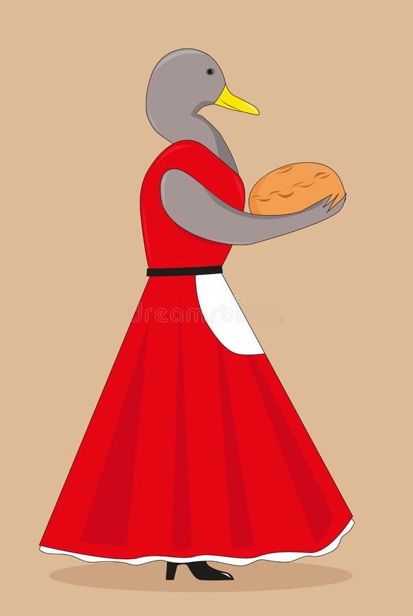 Duck with bread stock vector. Illustration of style, hospitality - 31672967