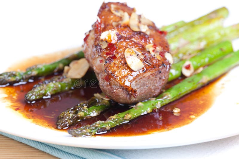 Duck breast with asparagus stock photo. Image of filet - 31532968