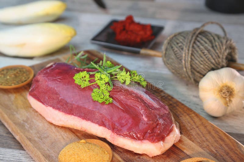 Duck Breast ,raw Duck , Duck Fillet Stock Image - Image of boardrustic ...