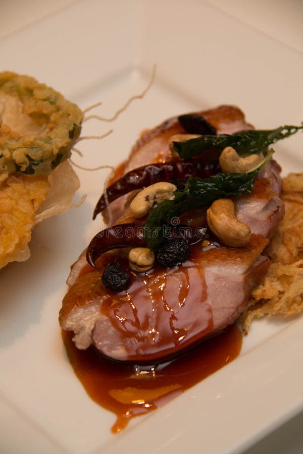 Duck Breast Roasted and Tamarind Sauce Stock Image - Image of ...