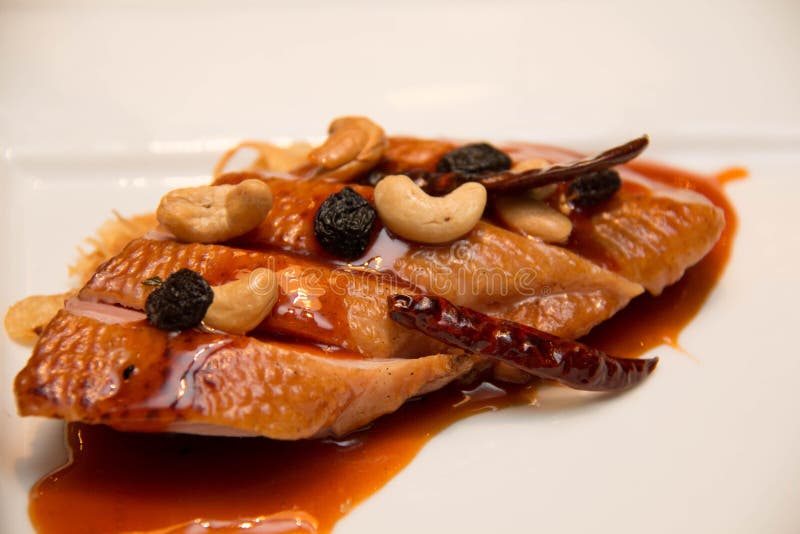 Duck Breast Roasted and Tamarind Sauce Stock Photo - Image of dish ...
