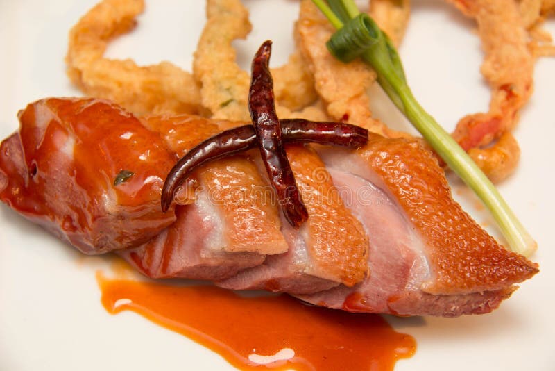 Duck Breast Roasted and Tamarind Sauce Stock Image - Image of dish ...