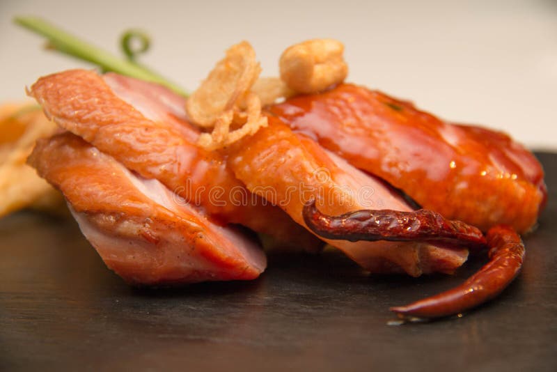 Duck Breast Roasted and Tamarind Sauce Stock Image - Image of dish ...
