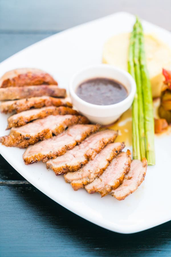 Duck breast steak stock photo. Image of dinner, plate - 63903828