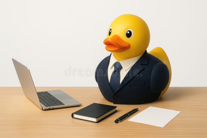 Duck in a Business Suit at an Office Desk. Stock Photo - Image of ...