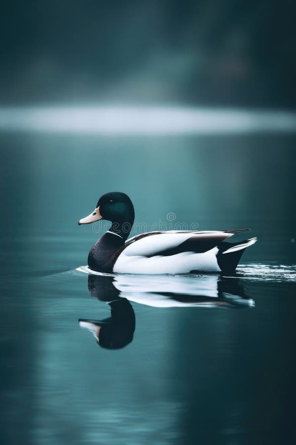 Duck on calm water stock photo. Image of wildlife, aquatic - 385140258
