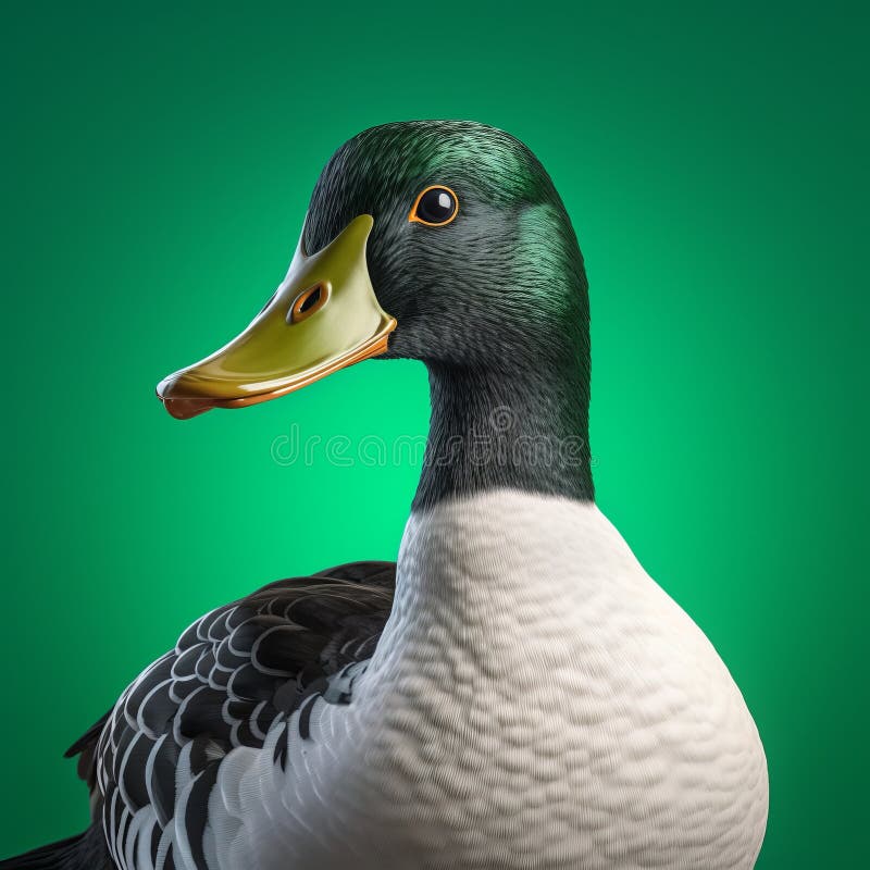 Hyperrealistic 3d Render of Muscular Black and White Duck Stock ...