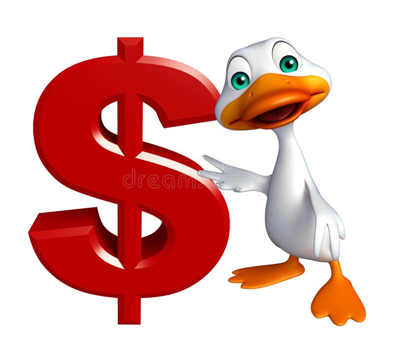 Duck Cartoon Character Dollar Sign Stock Illustrations – 17 Duck ...