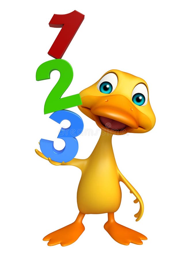 Duck Cartoon Character 123 Sign Stock Illustrations – 4 Duck Cartoon ...