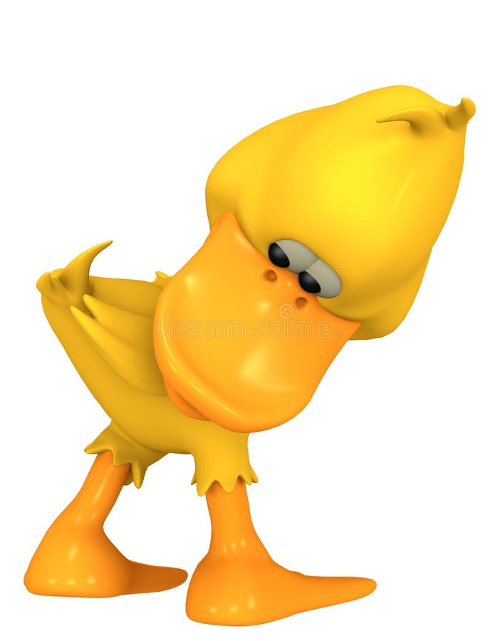 Duck Cartoon Looking Back or Behind Stock Illustration - Illustration ...