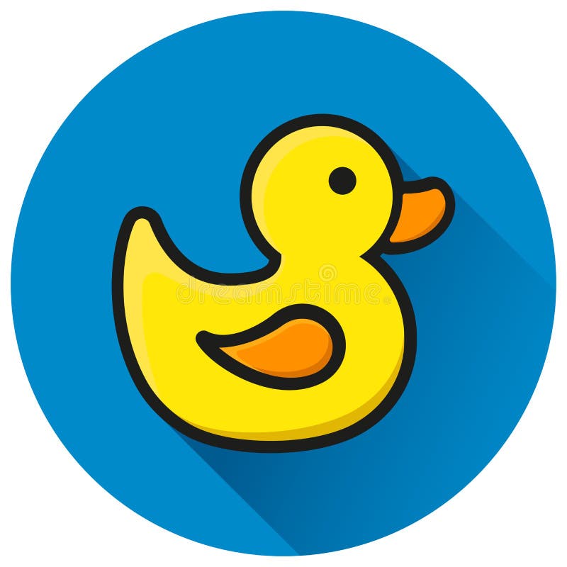 Duck circle blue flat icon stock vector. Illustration of color - 117690387
