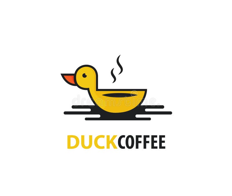Duck Coffee logo design stock illustration. Illustration of drink ...