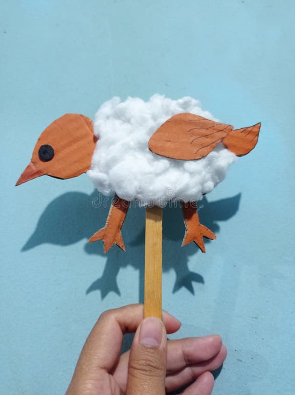 Duck Crafts from Cardboard Box with Glue Stock Image - Image of ...