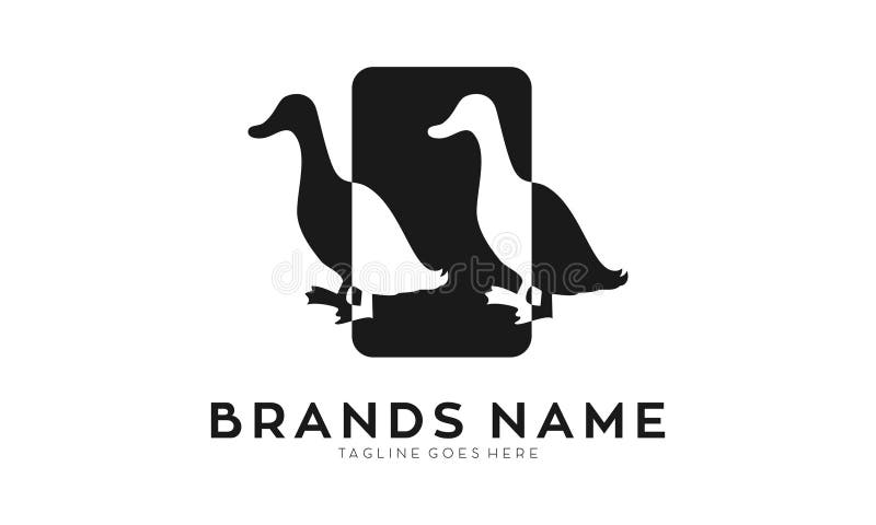 Duck Creative Silhouette Vector Logo Stock Vector - Illustration of ...