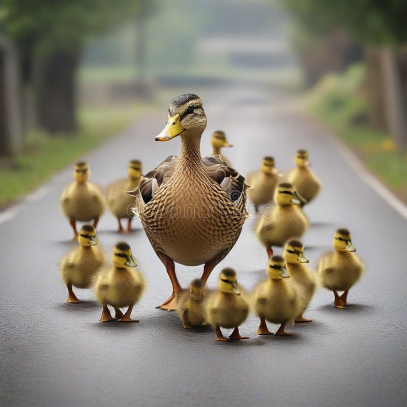 Duck and duckline stock illustration. Illustration of nature - 299140042