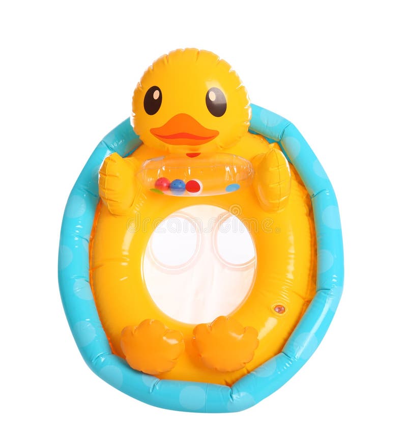 Duck Float for Kids on White. Inflatable Ring Stock Photo - Image of ...