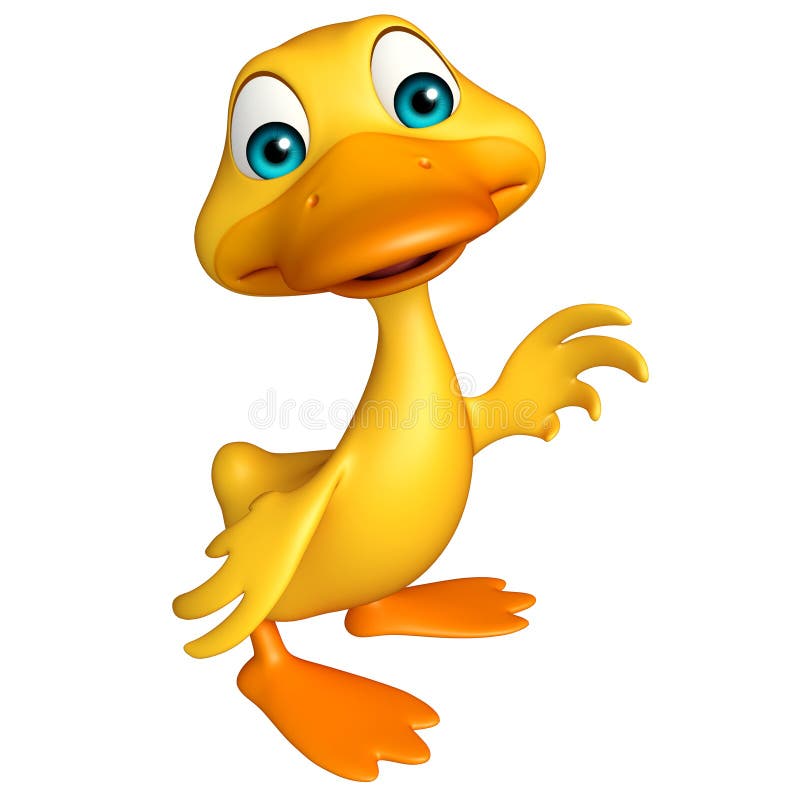 Duck Funny Cartoon Character Stock Illustration - Illustration of cute ...