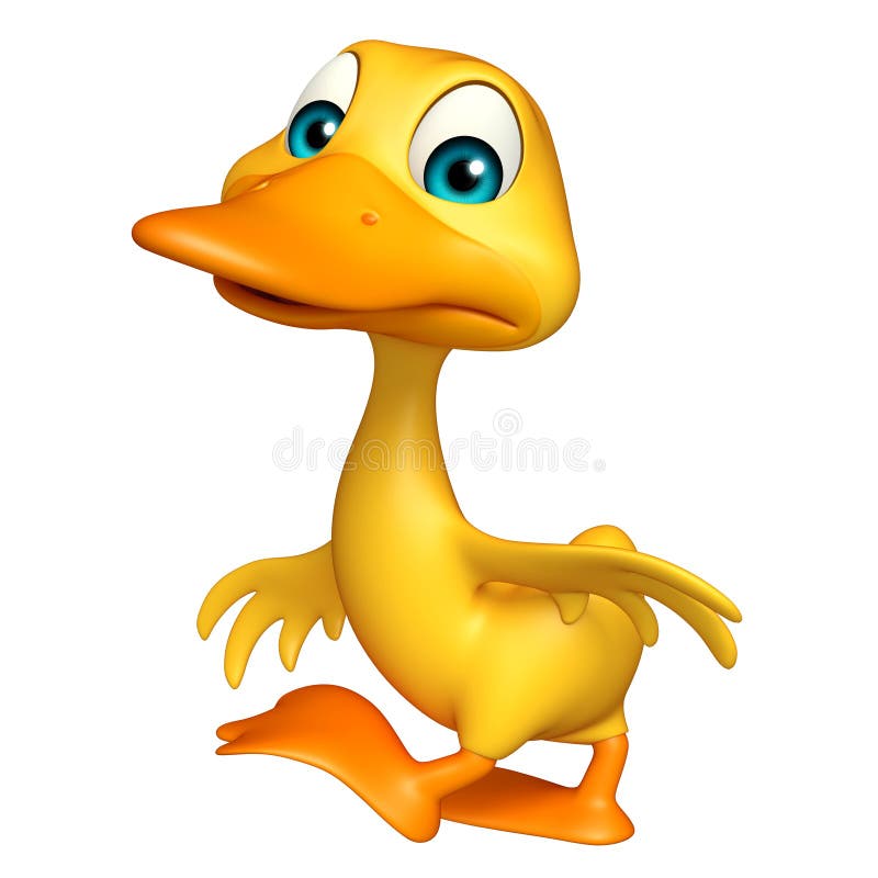 Duck Funny Cartoon Character Stock Illustration - Illustration of ...
