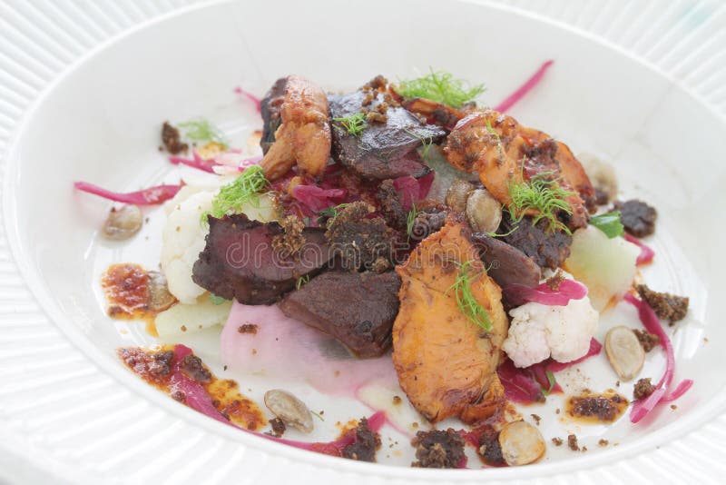 Duck gizzard appetizer stock photo. Image of plated, gizzard - 61848336