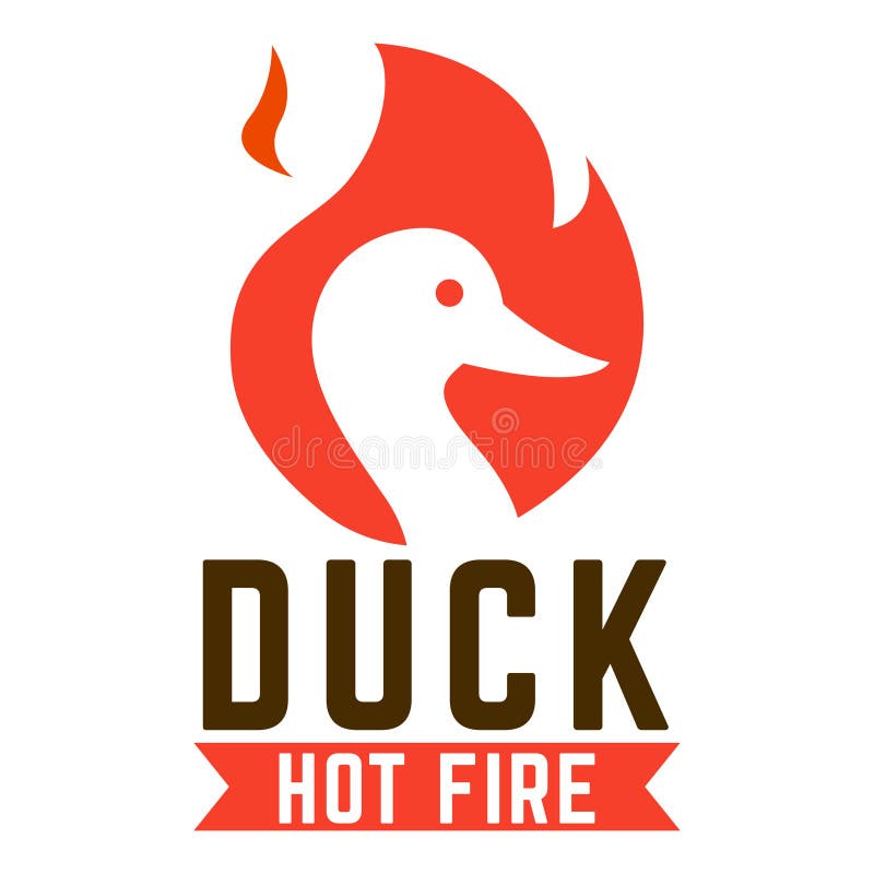 Duck Head Fire Logo Flat Design Logo Illustration. Vector Logo Template ...
