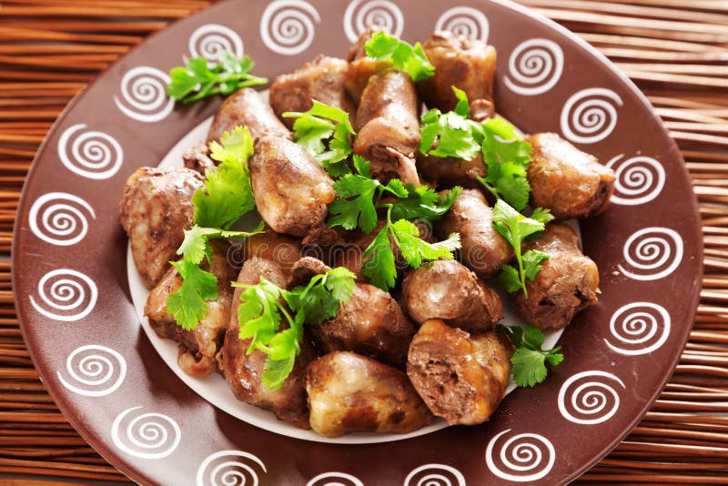 Duck Hearts in butter stock photo. Image of meal, meat - 49279438