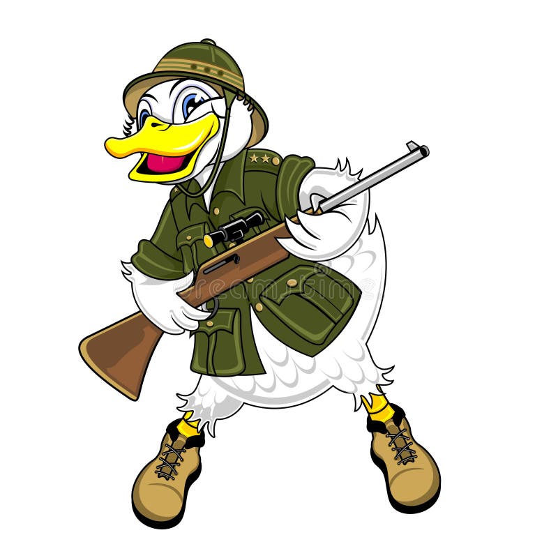 Duck Hunter stock vector. Illustration of funny, animal - 208898546