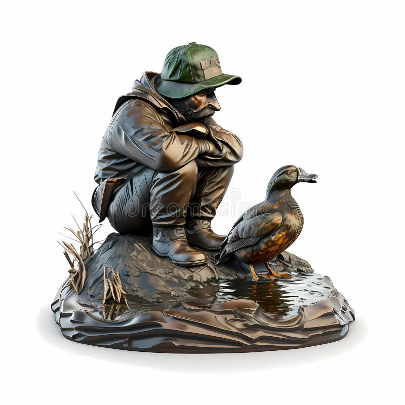 Duck Hunter Trophy. Generative AI Stock Illustration - Illustration of ...