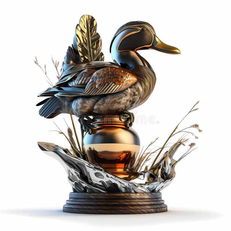 Duck Hunter Trophy. Generative AI Stock Illustration - Illustration of ...