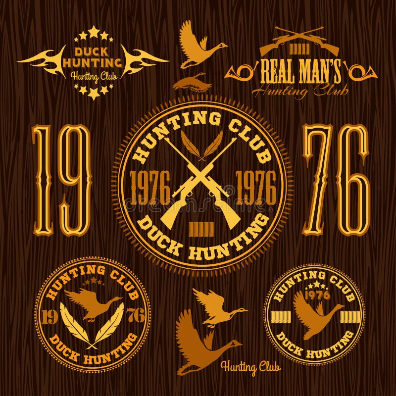 Duck Hunting - Vector Set for Hunting Emblem Stock Vector ...