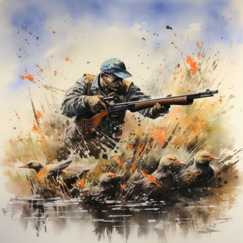 Duck Hunting Watercolor Stock Illustrations – 309 Duck Hunting ...